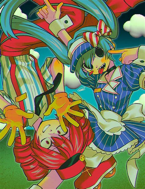 Hatsune Miku And Kasane Teto Vocaloid And 2 More Drawn By Menma