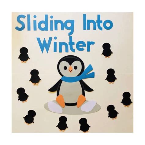 Teachers School Bulletin Board Cutouts Winter Bulletin Board Kit Sliding Into Winter