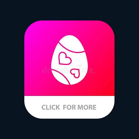 Bird Decoration Easter Egg Heart Mobile App Button Android And Ios Glyph Version Stock