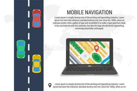 Poster Of Computer Navigation System Stock Illustration Illustration Of Background Screen