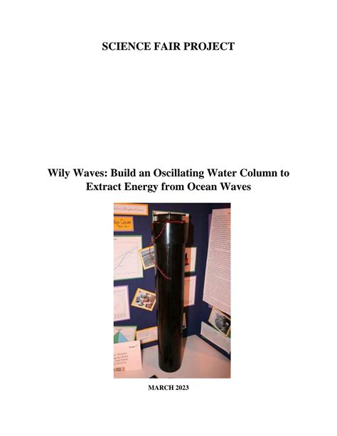 Solution Science Fair Project Wily Waves Build An Oscillating Water