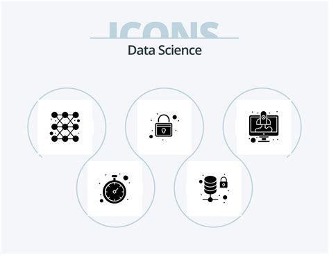 Data Science Glyph Icon Pack 5 Icon Design Computer Rack Bar