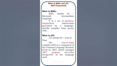 What Is Msil And Jit In Net Coding Java Jscript Class Developermvcapicompiler