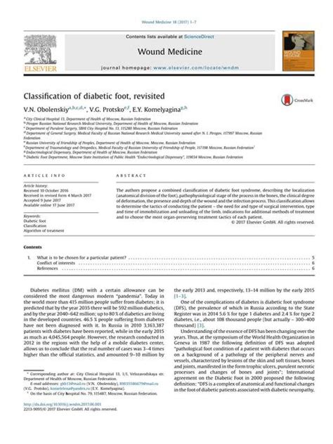 Classification Of Diabetic Foot Jessy González Udocz