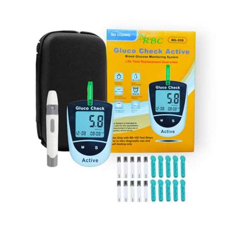 Gluco Check Active Bg 208 Blood Glucose Monitoring Diabetes Machine