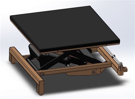 Scissor Lift Table 3d Cad At Carolyn Lafleur Blog
