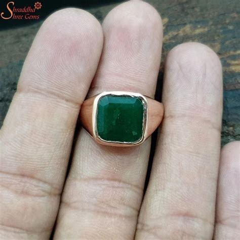 Emerald Ring Handmade Panna Gemstone Ring Shraddha Shree Gems