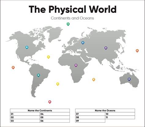 World Map Continents And Oceans Quiz Continents And Oceans Worksheet