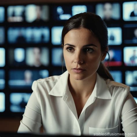 Criminologist Analyzing Cctv Footage Stable Diffusion Online