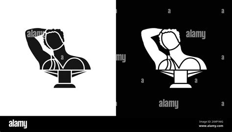 Ancient Statue Icon Black Line Art Vector In Black And White Outline