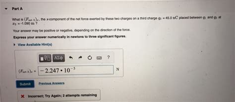 Solved What Is Fnet X Fnet X The X Component Of The Net Chegg Com