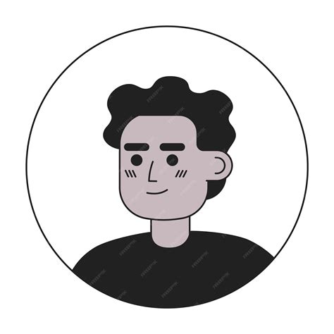 Premium Vector Positive Young Man Monochrome Flat Linear Character