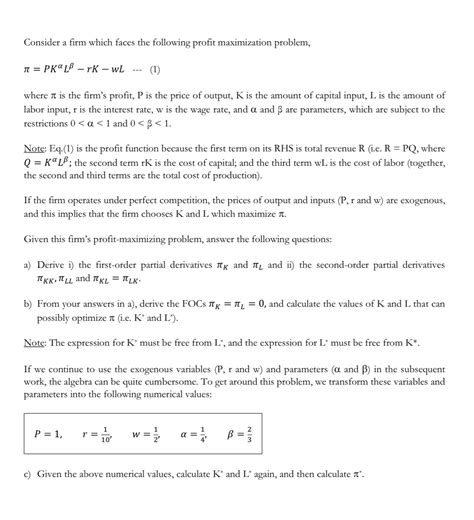 solved consider a firm which faces the following profit
