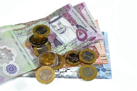 Saudi Arabia Riyals Money Banknotes And Coins A Pile Of 500 Sar 100