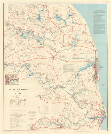 Stanfords Map Of The Norfolk Broads And Rivers By Philip George