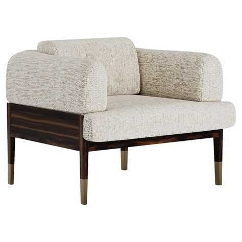 Handmade Amélie Armchair In Bouclé And Polished Brass By Nolita Harbour