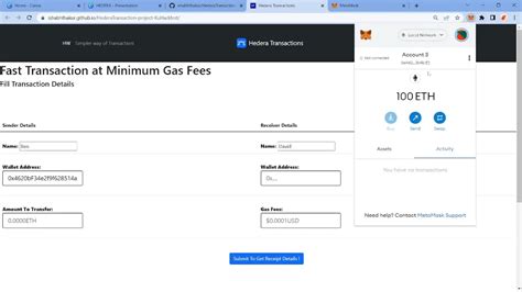 Hedera Transaction Web App Devpost