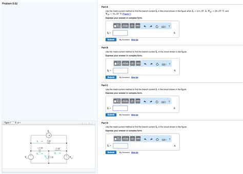 solved problem 9 62 part a use the mesh current method to