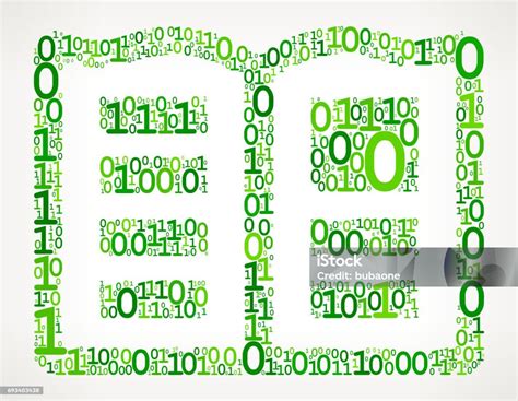 Newspaper Binary Code Zero One Vector Illustration Stock Illustration