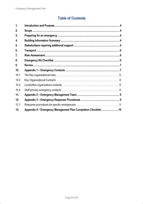 Emergency Management Plan Template Itsm Docs Itsm Documents And Templates
