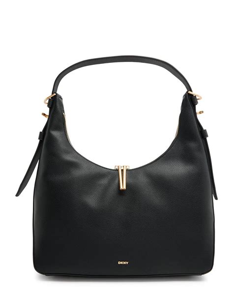 Dkny Mindy Hobo Leather Shoulder Bag In Black Lyst