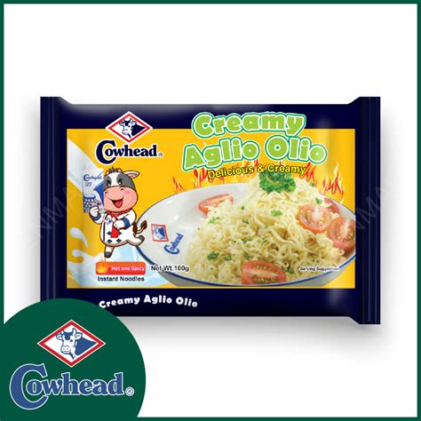 COWHEAD CREAMY AGLIO OLIO INSTANT NOODLES 4 PCS X 100GM Ben Mart