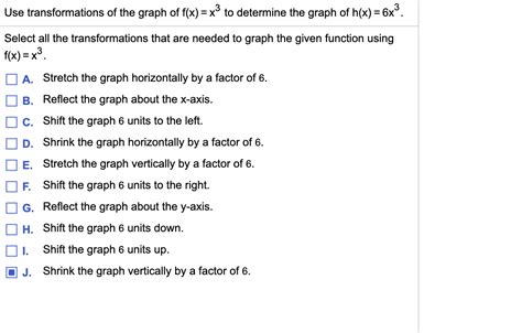 solved use transformations of the graph of f x x3 to
