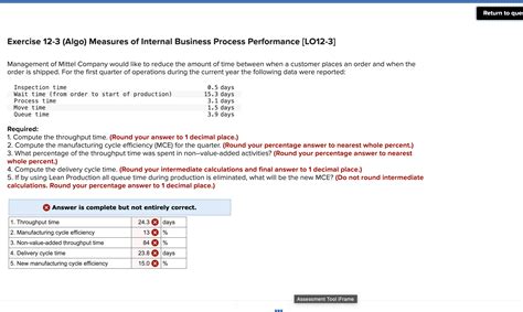 Solved Exercise 12 3 Algo ﻿measures Of Internal Business