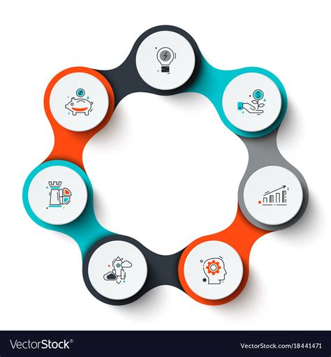 Abstract Elements Cycle Diagram With 7 Steps Vector Image