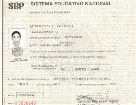 Certificado De Secundaria Pdf
