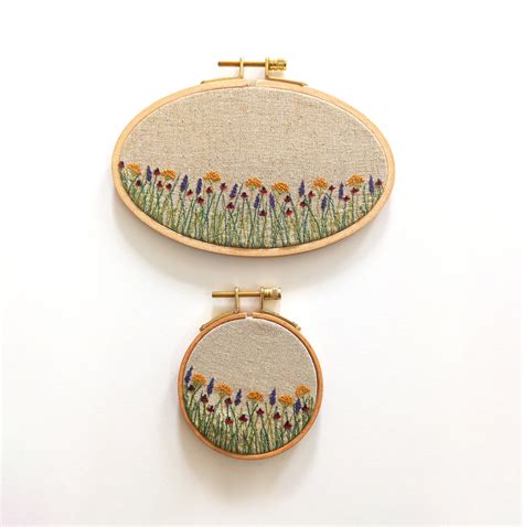Wild Flowers Flower Landscape Nature Embroidery Landscape Embroidery