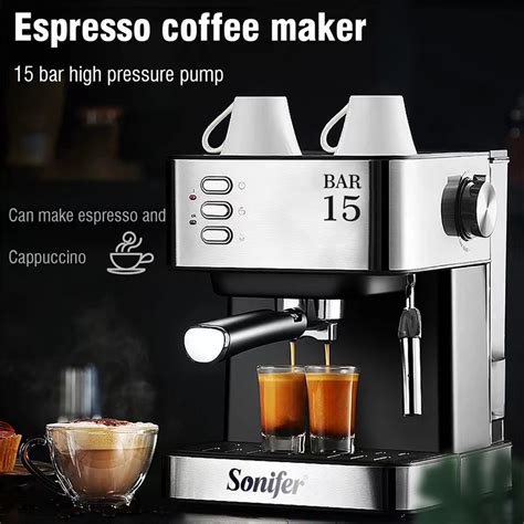 Sonifer Espresso Machine Cappuccino Machine Steamer 15 Bar Pump Coffee