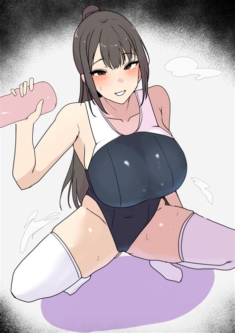 Rule 34 Artificial Vagina Bare Shoulders Black One Piece Swimsuit Blush Breasts Brown Eyes