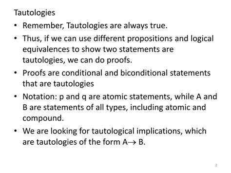 Ppt Logic 3 Tautological Implications And Tautological Equivalences Powerpoint Presentation Ppt Logic 3 Tautological Implications And Tautological Equivalences Powerpoint Presentation