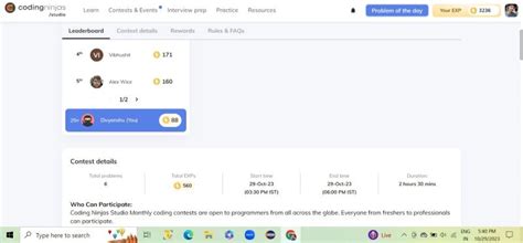 Finished Coding Ninjas Monthly Contest 19 Divyanshu Kumar Posted On