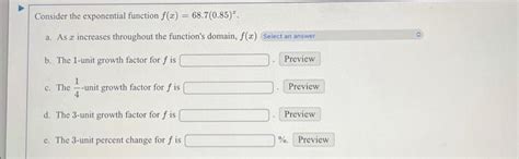 Solved Consider The Exponential Function Fx687085x