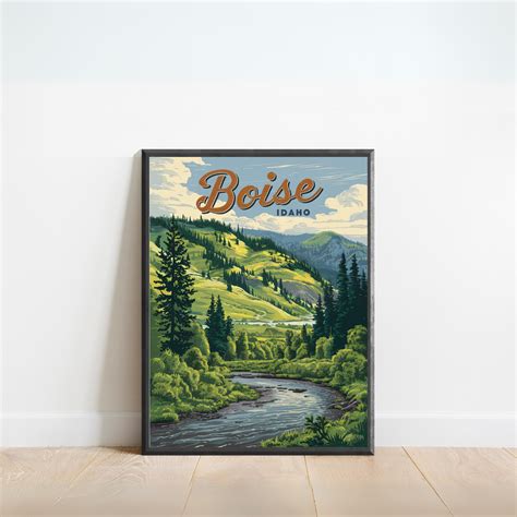 Boise Vintage Travel Poster Breathtaking Nature Getaway Travel