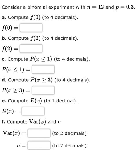 Solved Consider A Binomial Experiment With And A ﻿compute