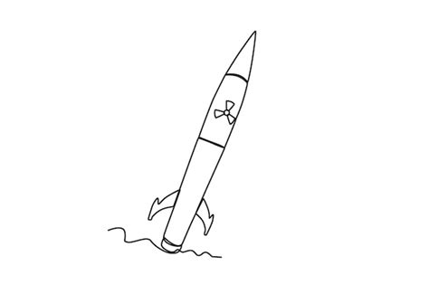 A Nuclear Weapon For War Nuclear Weapon Oneline Drawing Premium Vector