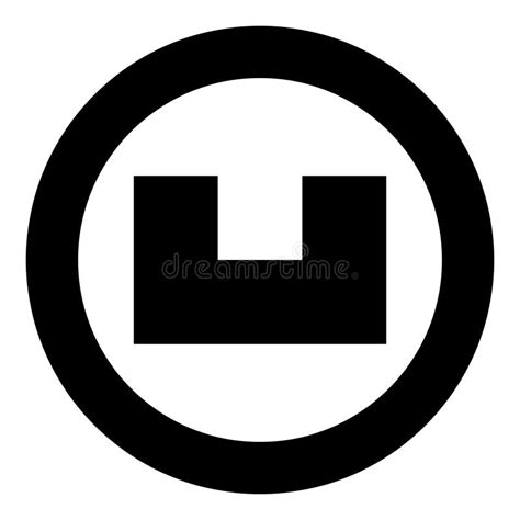 Pit With Square Hole Ground Dimple Icon In Circle Round Black Color Vector Illustration Image