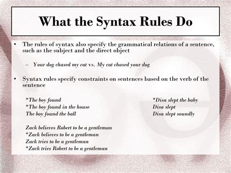 Ppt Ch 2 Syntax The Sentence Patterns Of Language Powerpoint