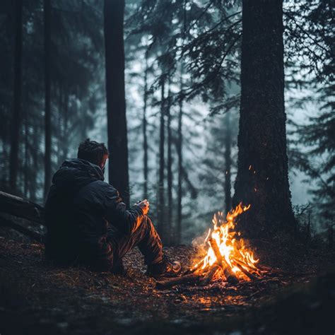 Free Campfire In Forest Photo Forest Campfire Evening Download At