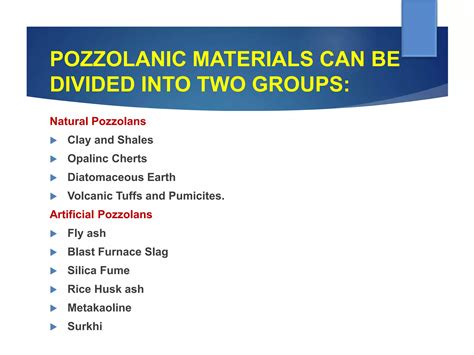 Concrete Mineral Admixtures Pptx Civil Engineering Industry