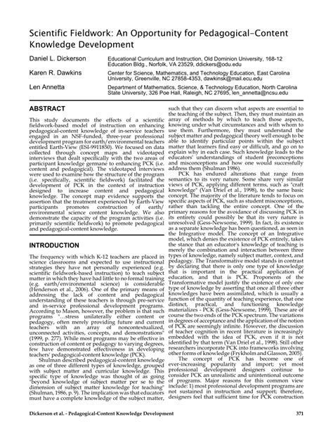 Pdf Scientific Fieldwork An Opportunity For Pedagogical Content