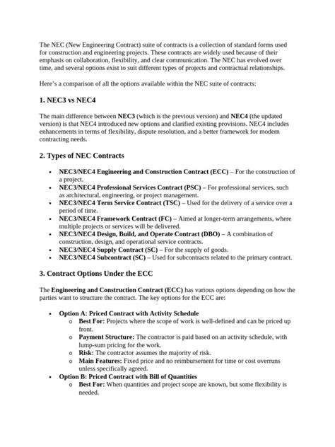 The New Engineering Contract Pdf Business