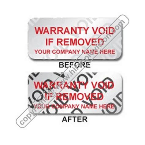 Polyester Warranty Void Security Labels At ₹ 045piece In Bengaluru