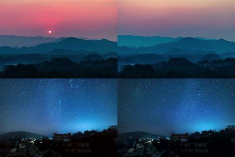 群山日落星空银河视频素材下载