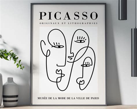 Dopaprint Picasso Exhibition Wall Art Print Neutral Beige Abstract