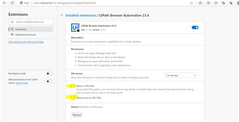 Edge Extension Not Working In Incognito Mode Activities Uipath