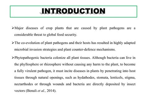 Virulence Of Plant Pathogenic Bacteria Pptx